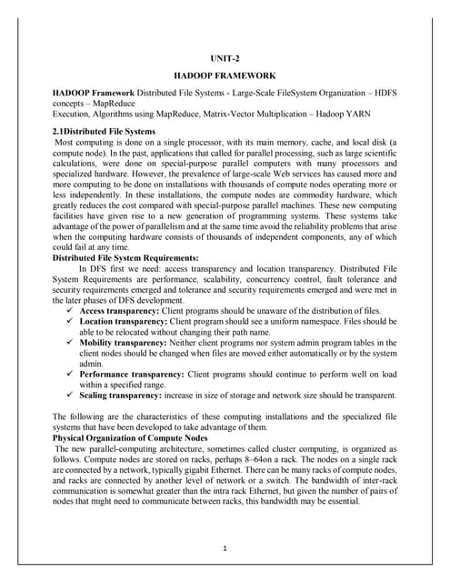 Unit-2 Hadoop Framework.pdf Unit-2 Hadoop Framework.pdf