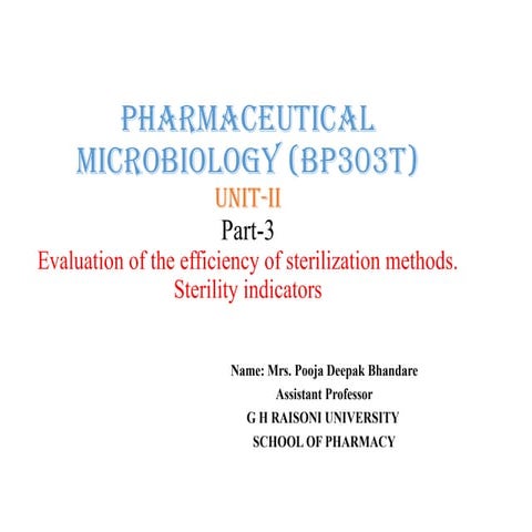 unit 2 part 2 pharmaceutical microbiology | PPTX