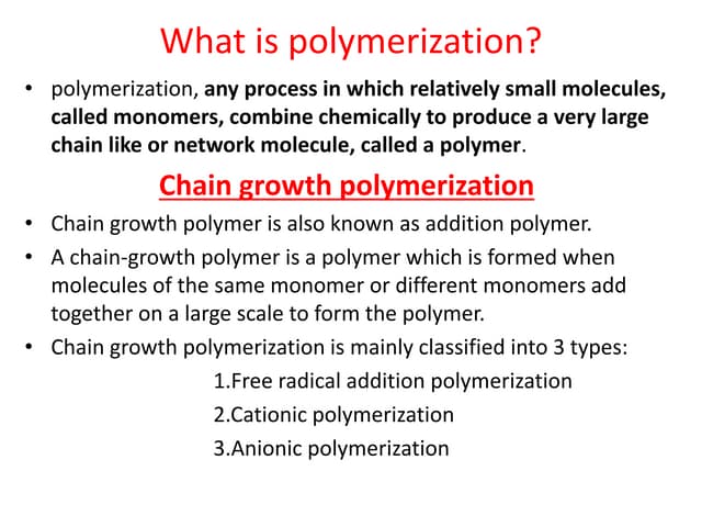 Mechanism of Polymerization | PDF