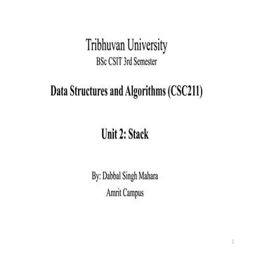 Unit - 2 Stack and Array Implementation in C | PDF