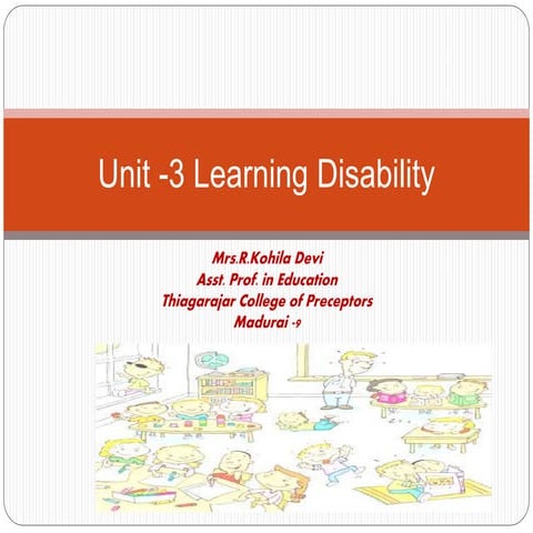 UNDERSTANDING LEARNING DISABILITIES | PPT