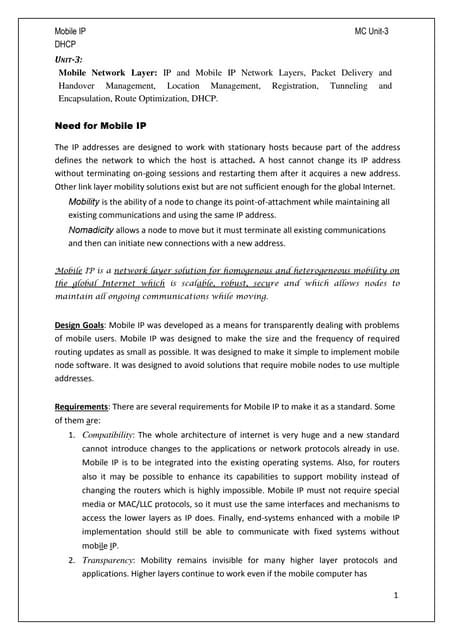 Mobile ip overview | PPSX | Internet | Computing