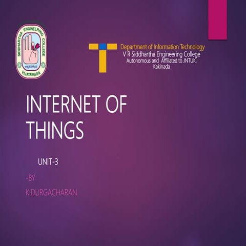 IOT Unit-3 by Durgacharan | PPTX