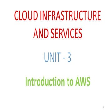 CIS Unit - 3 - Introduction to AWS | PPT