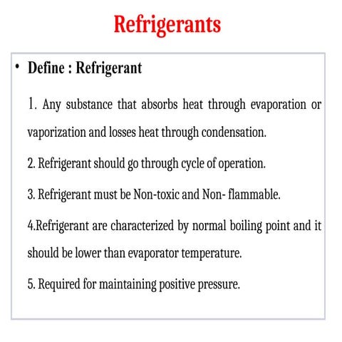 Basic and introduction of Refrigeration system | PPT