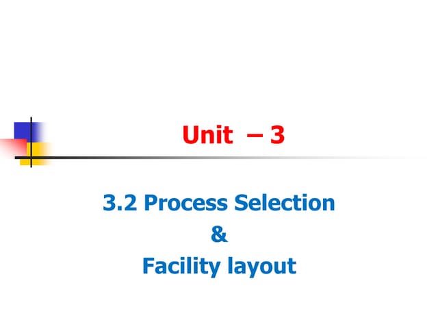 Process layout operations management | PPTX