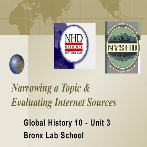 Unit 3 - Narowing a Topic & Evaluating Sources | PPT | Free Download