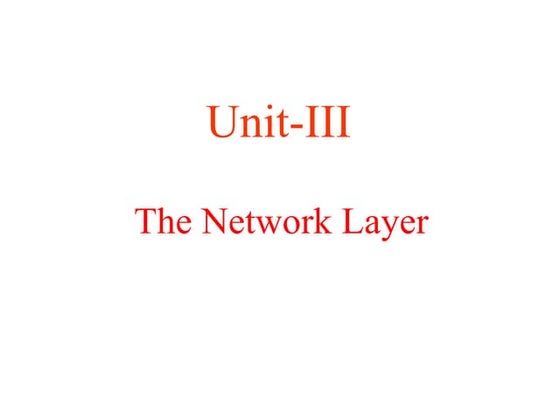 Ccn Unit 4 Network Layer By Dr K Adisesha Ppt