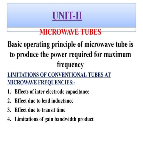 MICMicrowave Tubes – klystron, reflex klystron, magnetron and TWT. | PPT