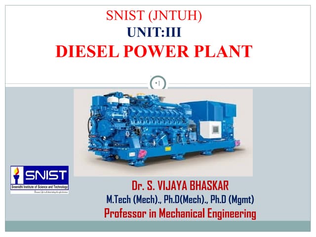 Diesel engine power plant