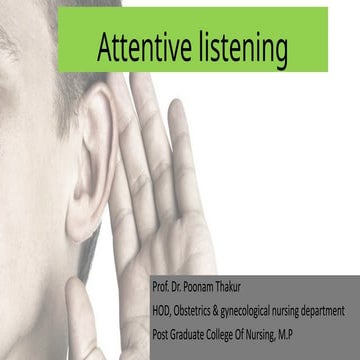 Unit-3 Attentive listening (English for nurses) | PPTX