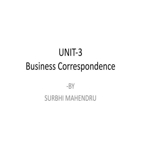 UNIT-3 Business Communication notes for bba | PDF