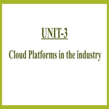 BCA 5th Semester Cloud Computing 3rd unit | PPTX