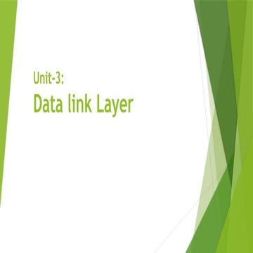 Computer Networks Computer Engineering Unit 3 Data Link Layer And Its Protocols Pptx