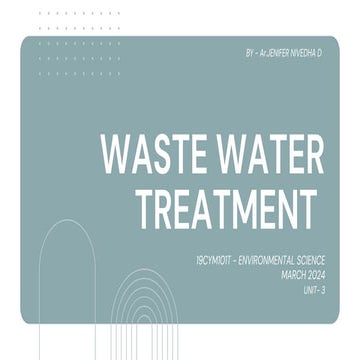 UNIT-3 - Waste water Treatment -ENVIRONMENTAL SCIENCE | PDF