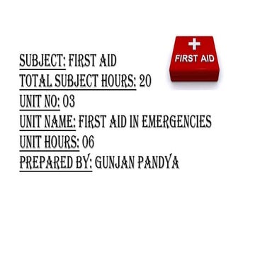 first aid in emergencies | PDF