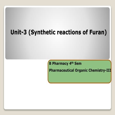 Unit-3 Furan Heterocyclic compounds .pptx