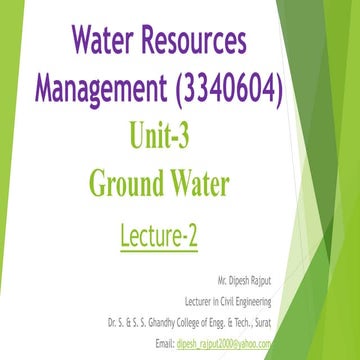Unit 3 ground water lect-2 | PPTX