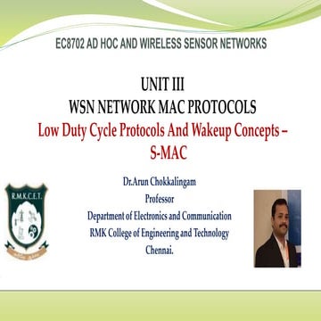 Wsn Network Mac Protocols Low Duty Cycle Protocols And Wakeup