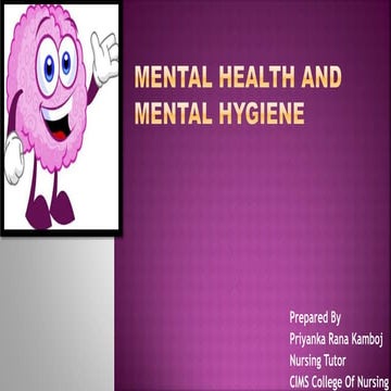 Unit 3 ( mental health and mental hygiene) | PPT