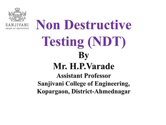 Radiographic Testing (RT)- NDT | PPT