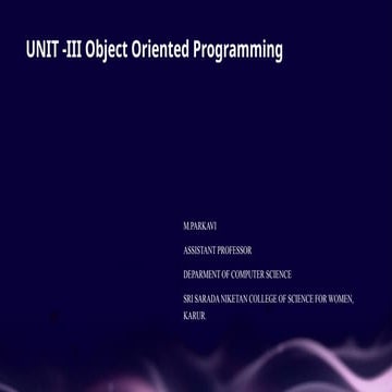 UNIT -3 OBJECT ORIENTED.power point presentation | PPTX