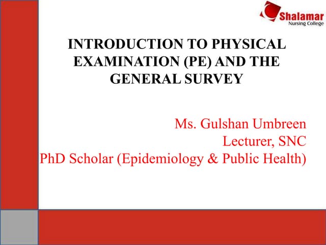 Fundamentals of nursing physical examination | PPTX