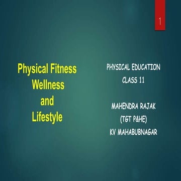 UNIT - 3 Physical Fitness, Wellness and Lifestyle | PPTX