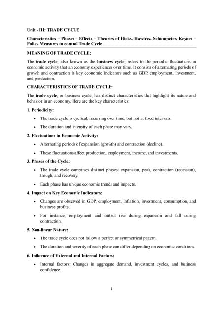 Business and Trade cycles | PPT