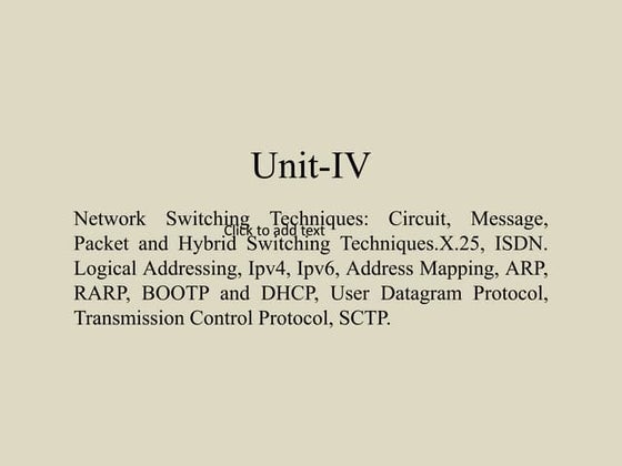 Switching Techniques In Data Communication And Networking Ppt 4862