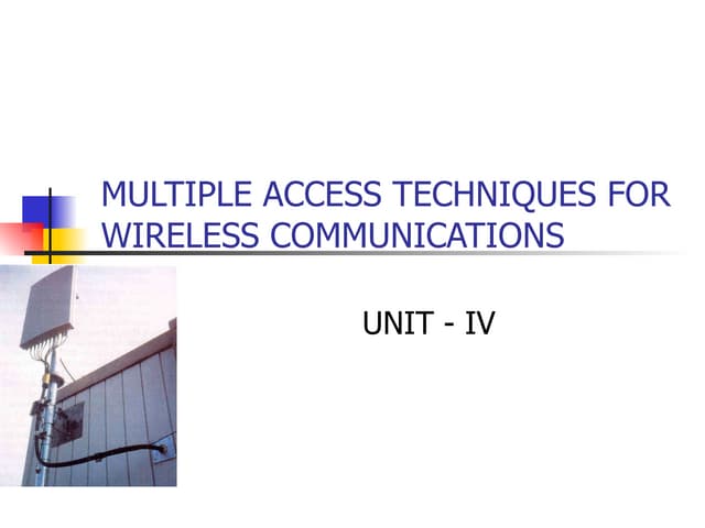 Multiple Access Techniques For Wireless Communications Ppt