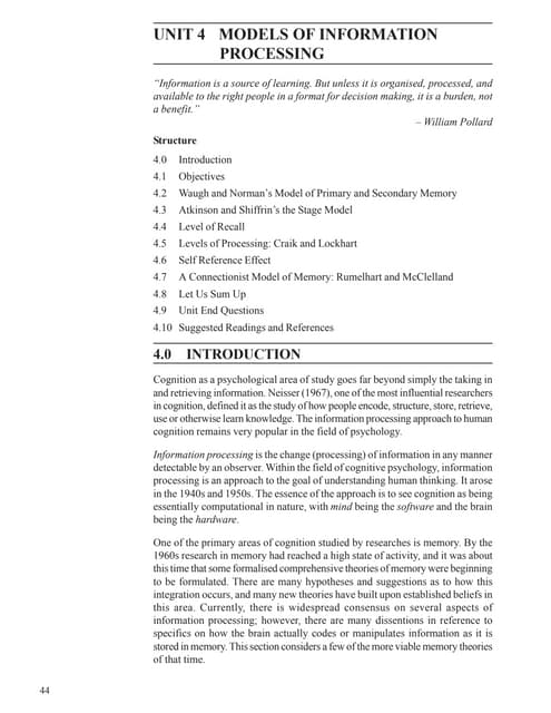 Information processing theory. PPT2.pptx | Data Storage and Warehousing | Computing