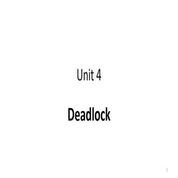 OS Unit 4 - Deadlock | PDF | Operating Systems | Computer Software and Applications
