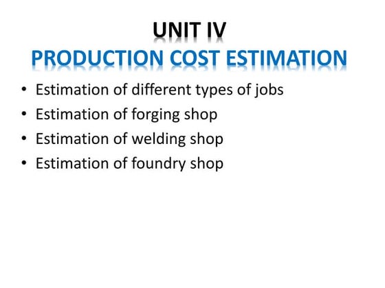 cost calculation on forging | PPT