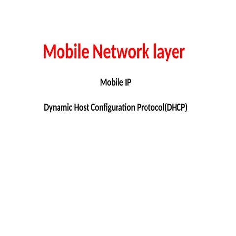 Mobile Network Technologies - Unit 4 Guide | PPTX
