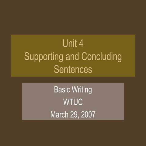 Unit 4, basic Writing | PPT