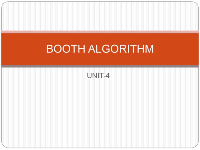 Unit 4 Booth Algorithm Pptx Computing Technology And Computing 0163