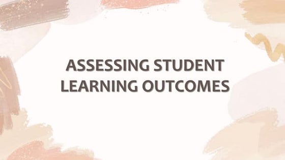 Assessing student learning outcomes | PDF