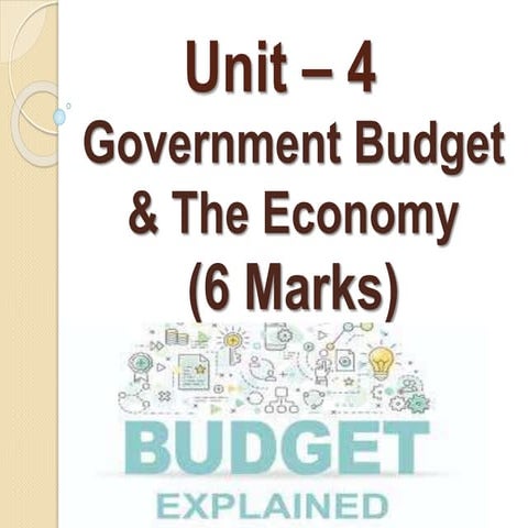 Unit 4 Government Budget & The Economy | PPT