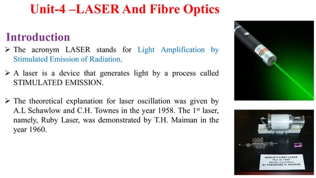 Introduction to laser | PPTX