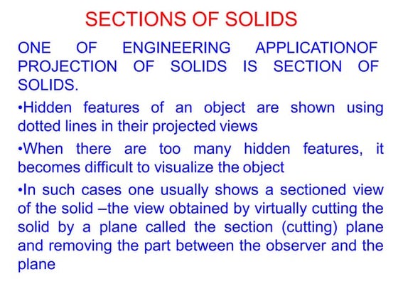 Section of solids - ENGINEERING DRAWING/GRAPHICS | PPT