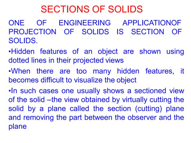 Section of solids - ENGINEERING DRAWING/GRAPHICS | PPT