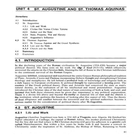 st. augustine & st. thomas aquinas | PDF