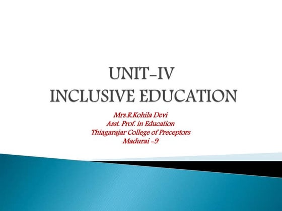 CHAPTER-III-MAKING-SCHOOLS-INCLUSIVE.pptx | Education industry | Industries