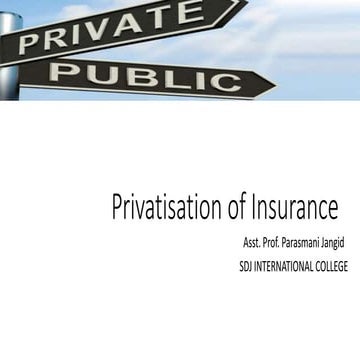 Privatisation of Insurance | PPTX