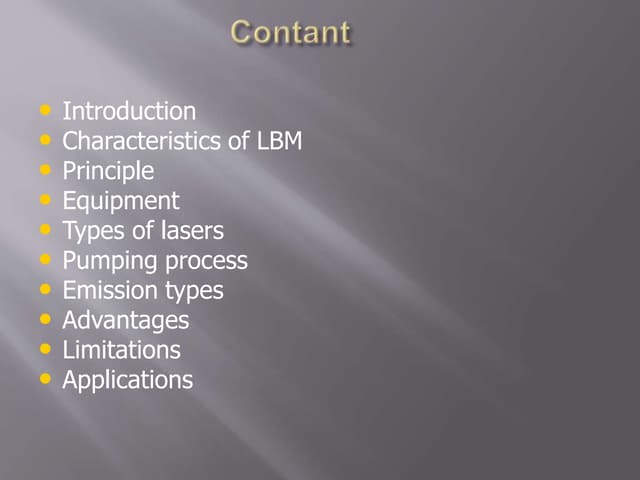 Laser Beam Machining | PPTX