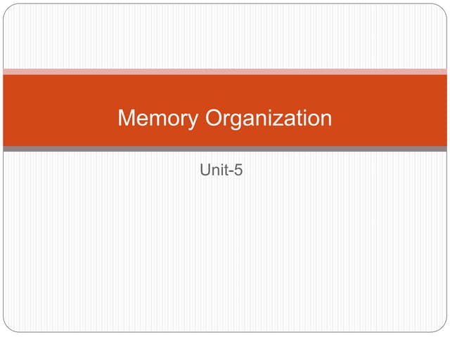 Memory organization in computer architecture | PPTX | Computing | Technology & Computing