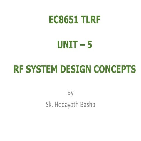 Rf System Design Concepts Pptx Consumer Electronics Technology And Computing