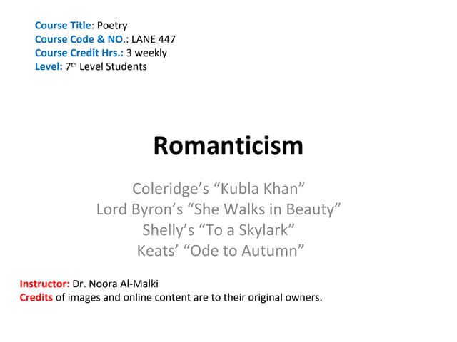 5.1. Romanticism + Kubla Khan | PPT