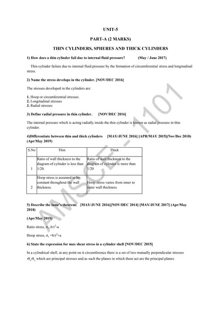 Pressure on vessel assignment | PDF
